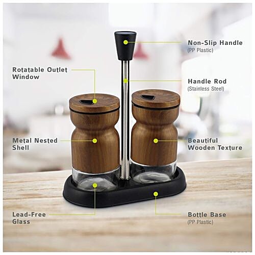 Home Puff Spice Bottles - Metal, Nested With Stand, Copper, 2 pcs Set ...