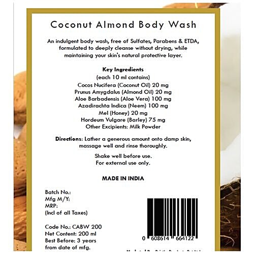 Buy Fizzy Fern Coconut Almond Body Wash - With Honey, Milk & Neem ...