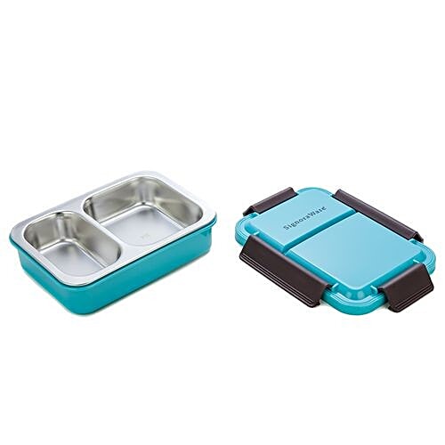 Buy Signoraware Steel Lunch Box/Tiffin Box - Duo Star, Blue Opaque ...