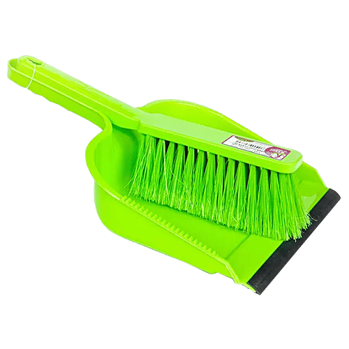 Buy Gebi Dust Pan With Brush Set - Plastic, Green, Durable, High ...