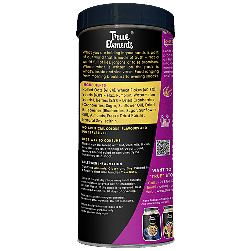 Buy True Elements Seeds & Berries Muesli - High Fibre & Protein, Ready ...