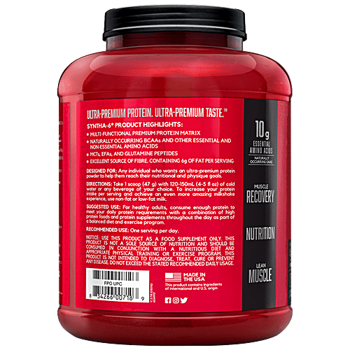 Buy BSN Syntha 6 Protein Powder - Chocolate Milkshake, For Muscle ...