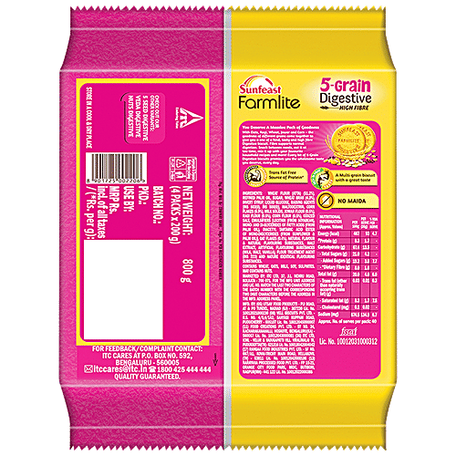 Buy Sunfeast 5 Seed Digestive Biscuit - High Fibre, Goodness Of 5 Power Seeds & Wheat Fibre ...
