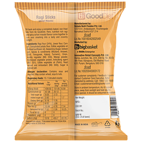 Buy GoodDiet Ragi Sticks - Achari Masala Online at Best Price of Rs 17 ...
