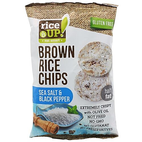 Buy Riceup Brown Rice Chips - Sea Salt & Black Pepper Online at Best ...