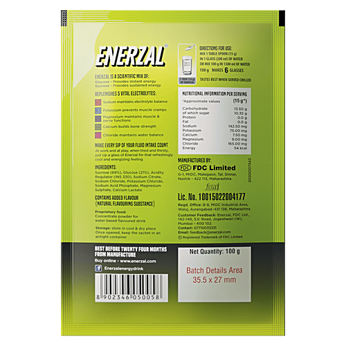 Buy Enerzal Energy Drink Powder - Lime Flavour Online at Best Price of ...