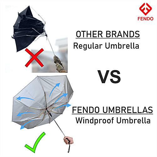 Buy Fendo 3 Fold Umbrella - Auto Open, 23.5 Inches, Black Online at ...