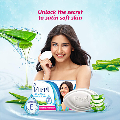 Buy Vivel Aloe Vera Soap, For Satin Soft Skin, Enriched with Aloe Vera ...