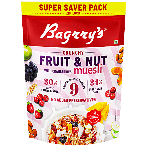 Buy Bagrrys Bagrry`S Crunchy Muesli 30% Fruit & Nut With Cranberries ...