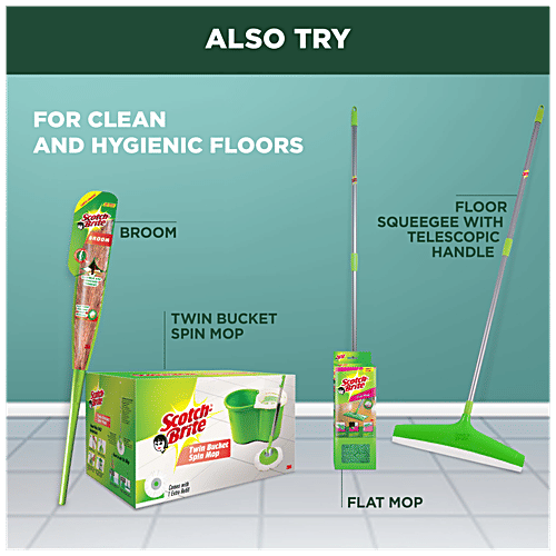 Buy Scotch brite Microfibre Strip Mop with Telescopic Handle for Fine ...