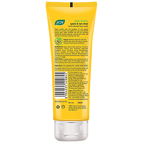 Buy Joy Skin Fruits Spots & Tan Clear Papaya Face Wash - For Normal To ...