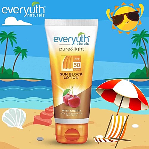 Buy Everyuth Naturals Pure & Light SPF 50 Sun Block Lotion, Cherry ...