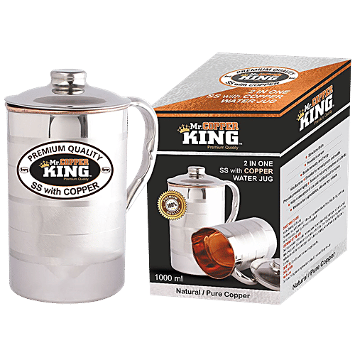 Buy Mr.Copper King Copper Steel Water Jug Online at Best Price of Rs ...