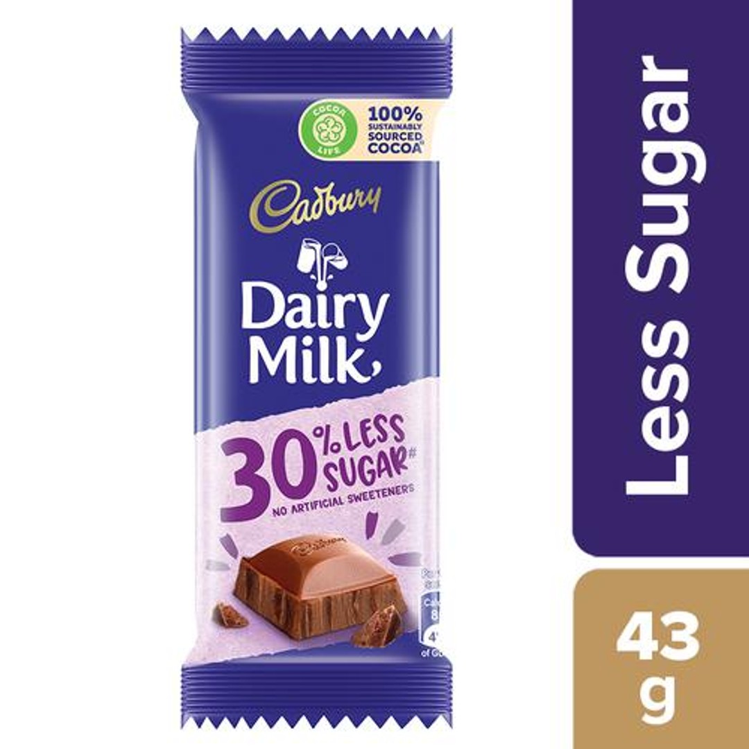 Buy Cadbury Dairy Milk 30% Less Sugar Online at Best Price of Rs 50 ...
