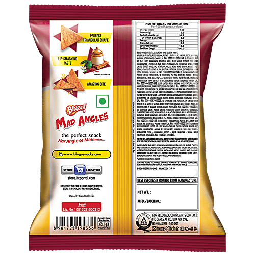 Buy Bingo Mad Angles – Achaari Masti, Crunchy Triangle Chips, Perfect ...