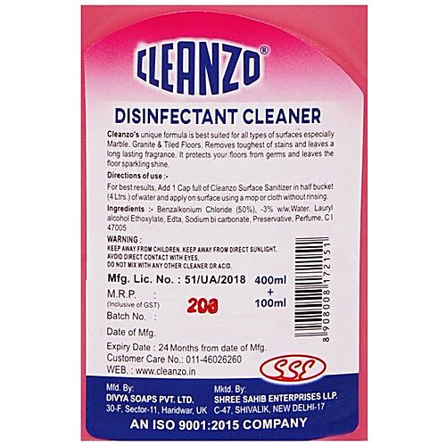 Buy Cleanzo Multipurpose Disinfectant Cleaner - Rose Fresh Online at ...