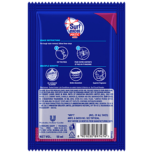 Buy Surf Excel Matic Liquid Front Load Sachet Online at Best Price of ...