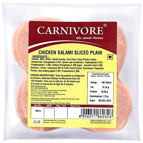 Carnivore Chicken Salami Plain