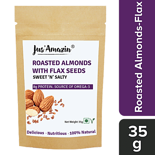 Buy Jus Amazin Roasted Almonds With Flax - Sweet n Salty Online at Best ...