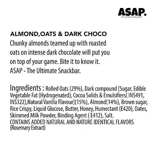 Buy ASAP Almond & Dark Chocolate Granola Bars Online at Best Price of ...