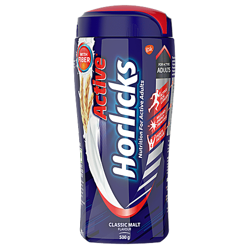Buy Horlicks Active For Adults - With Fibre, Classic Malt Flavour ...