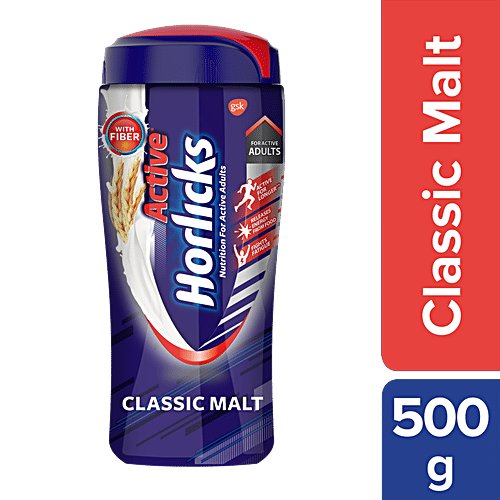 Buy Horlicks Active For Adults - With Fibre, Classic Malt Flavour ...