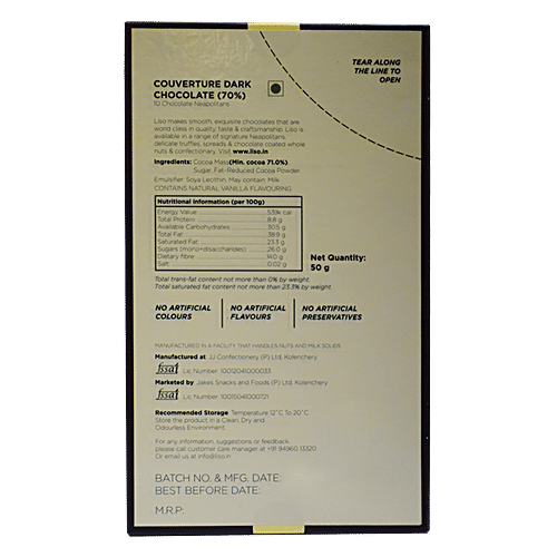 Buy LISO Couverture 70% Dark Chocolate Online at Best Price - bigbasket