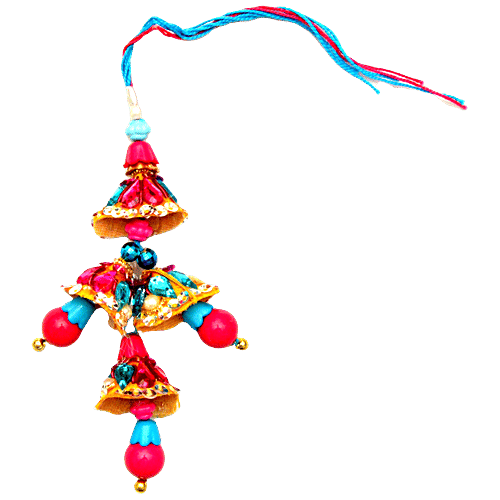Buy Vaibhavi Lumba Rakhi For Bhabhi - Cloth Bell, Pink & Turquiose Blue ...