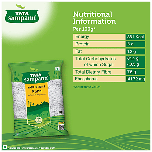 Buy Tata Sampann High In Fibre Thick Poha - Flattened & Beaten Rice ...