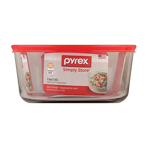 Buy Pyrex Borosilicate Glass Baking Round Storage With Red Lid Online ...