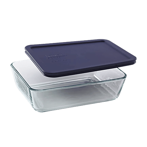 Buy Pyrex Borosilicate Glass Baking Rectangular Storage With Blue Lid ...