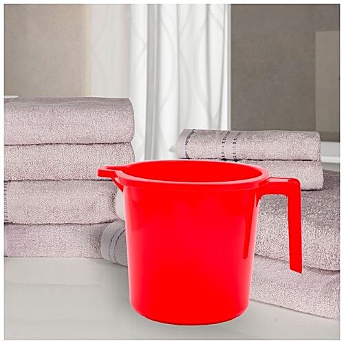 Buy BB Home Premium Plastic Bathing Mug - Sturdy & Durable, Red Online ...