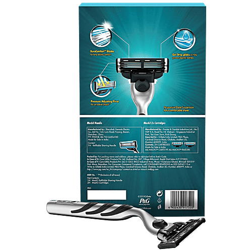 Buy Gillette Mach 3 Bladed Shaving Razor & Handle - With Lubrication ...