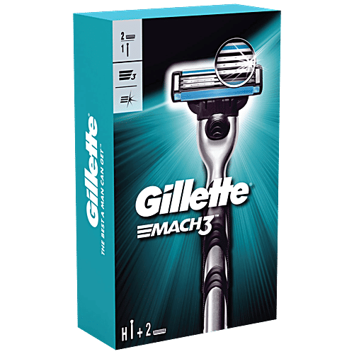 Buy Gillette Mach 3 Bladed Shaving Razor & Handle - With Lubrication ...