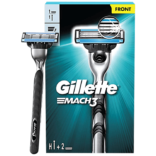 Buy Gillette Mach 3 Shaving Razor (Handle + 2 Cartridge) Online at Best ...
