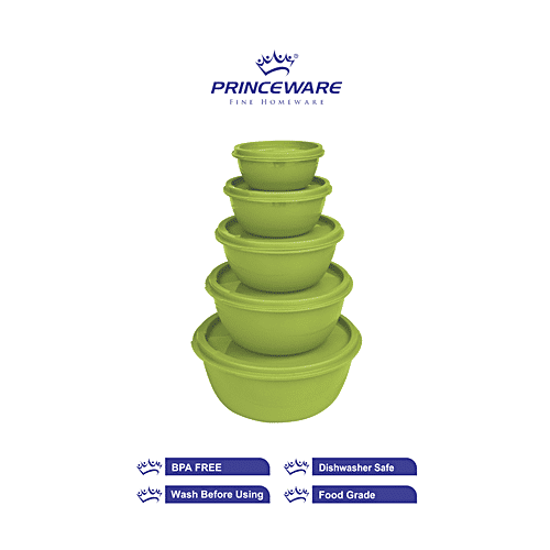 Buy Princeware Store Fresh Bowl Storage Plastic Container - Green, With ...