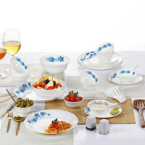 Buy Cello Opalware Dinner Set - Dazzle, Blue Swirl Online at Best Price of Rs 2795 - bigbasket