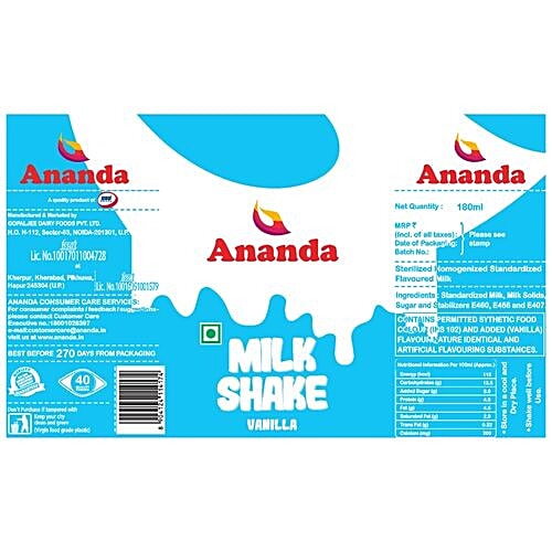 Buy Ananda Vanilla Milkshake Online at Best Price of Rs 40 - bigbasket