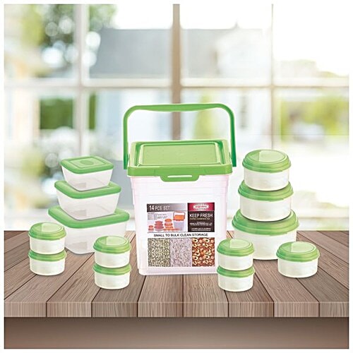 Buy Asian Keep Fresh Multipurpose Airtight Container with Green Lid ...