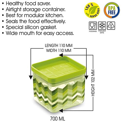 Buy Asian Kitchen King Storage Container Set - Green, Plastic, Printed ...