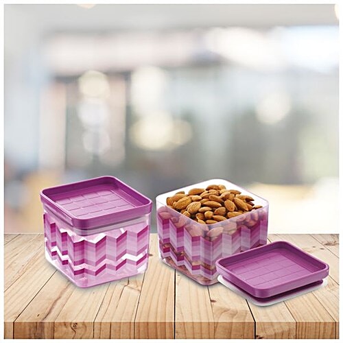 Buy Asian Kitchen King Storage Container Set - Purple, Plastic, Printed ...
