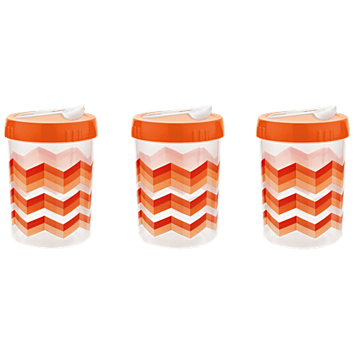 Buy Asian Airtight Plastic Turn & Lock Jar With Spoon - Printed ...