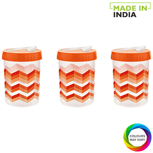 Buy Asian Airtight Plastic Turn & Lock Jar With Spoon - Printed ...