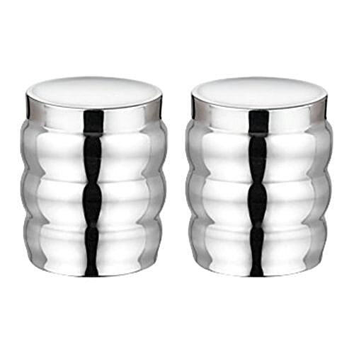 Buy Aagam Stainless Steel Storage Container - Mirror Finish, Ribbed ...