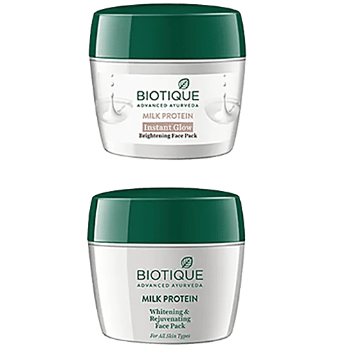 Buy BIOTIQUE Milk Protein Instant Glow Brightening Face Pack - For All ...