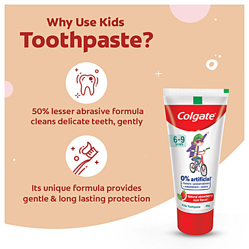 Buy Colgate Kids Toothpaste - 6-9 Years, Natural Strawberry Mint ...