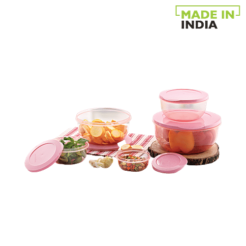 Buy Mastercook Malta Storage Container Set - Pink, Plastic, Plain ...