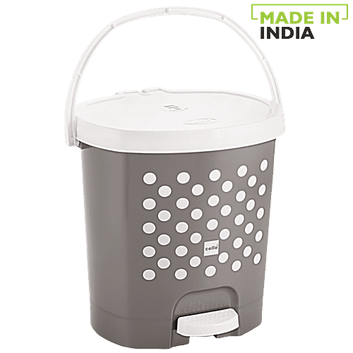 Buy Cello Fusion Plastic Pedal Dustbin / Garbage Bin - Grey Online at ...