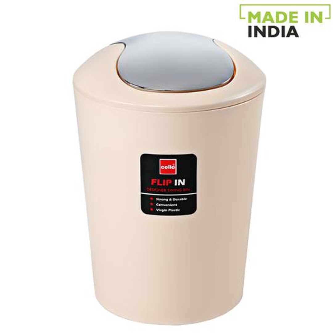 Buy Cello Plastic Swing Dustbin / Garbage Bin - Beige Online at Best ...