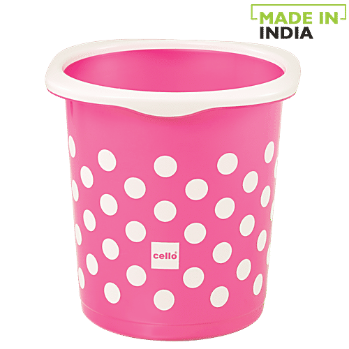 Buy Cello Fusion Plastic Dustbin / Garbage Bin - Without Lid, Pink ...
